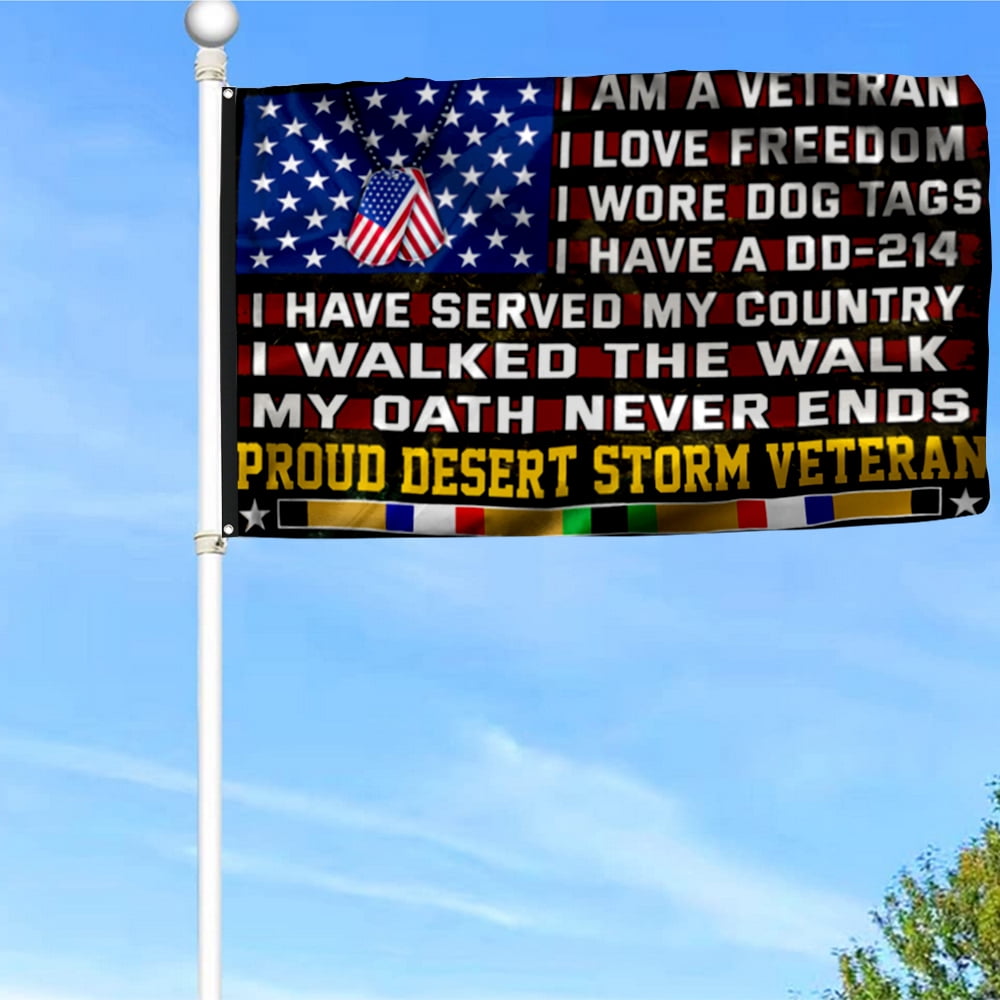 Bayyon Proud Desert Storm Veterans Grommet Flag, Gulf War Veterans, I ...