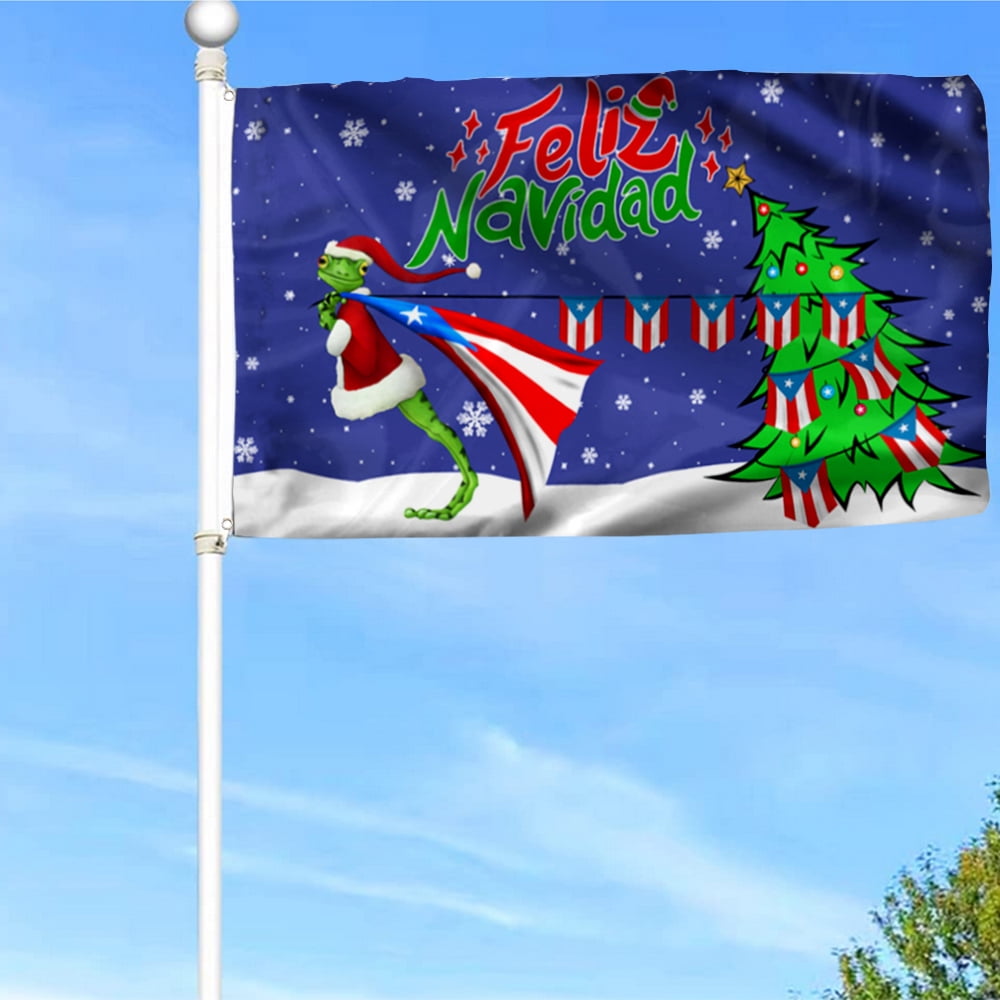 Bayyon Puerto Rico Coqui Christmas Grommet Flag Feliz Navidad Flag ...