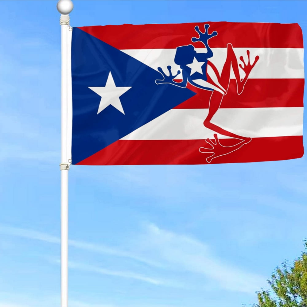 Bayyon Puerto Rico Coqui Rican Frog Flag Banner with Grommets 3x5Feet ...
