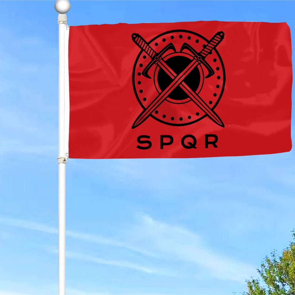 Bayyon SPQR Shield and Swords Flag Banner with Grommets 3x5Feet Man ...