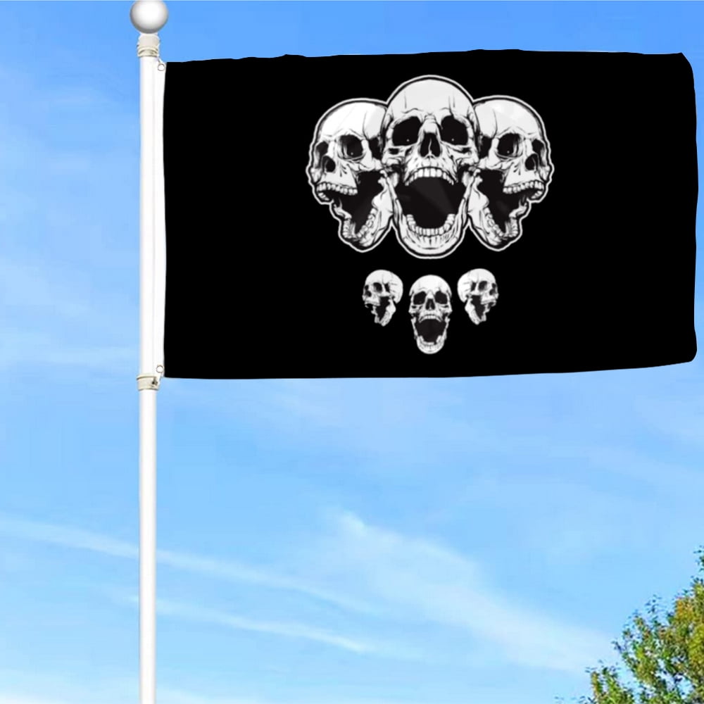 Bayyon Screaming Skeleton Flag Skull Flag Banner with Grommets 3x5Feet ...