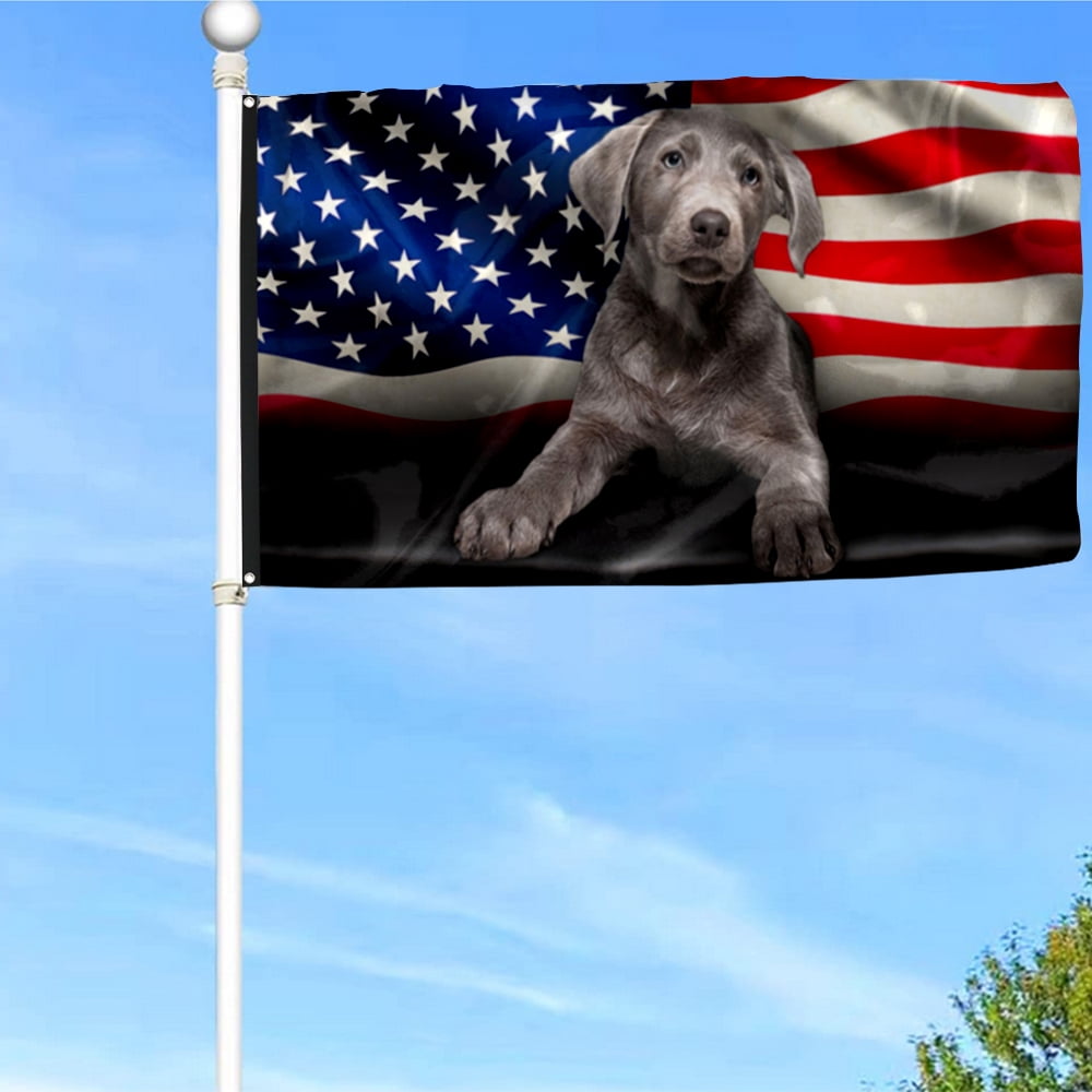 Bayyon Silver Labrador American Grommet Flag Banner with Grommets ...