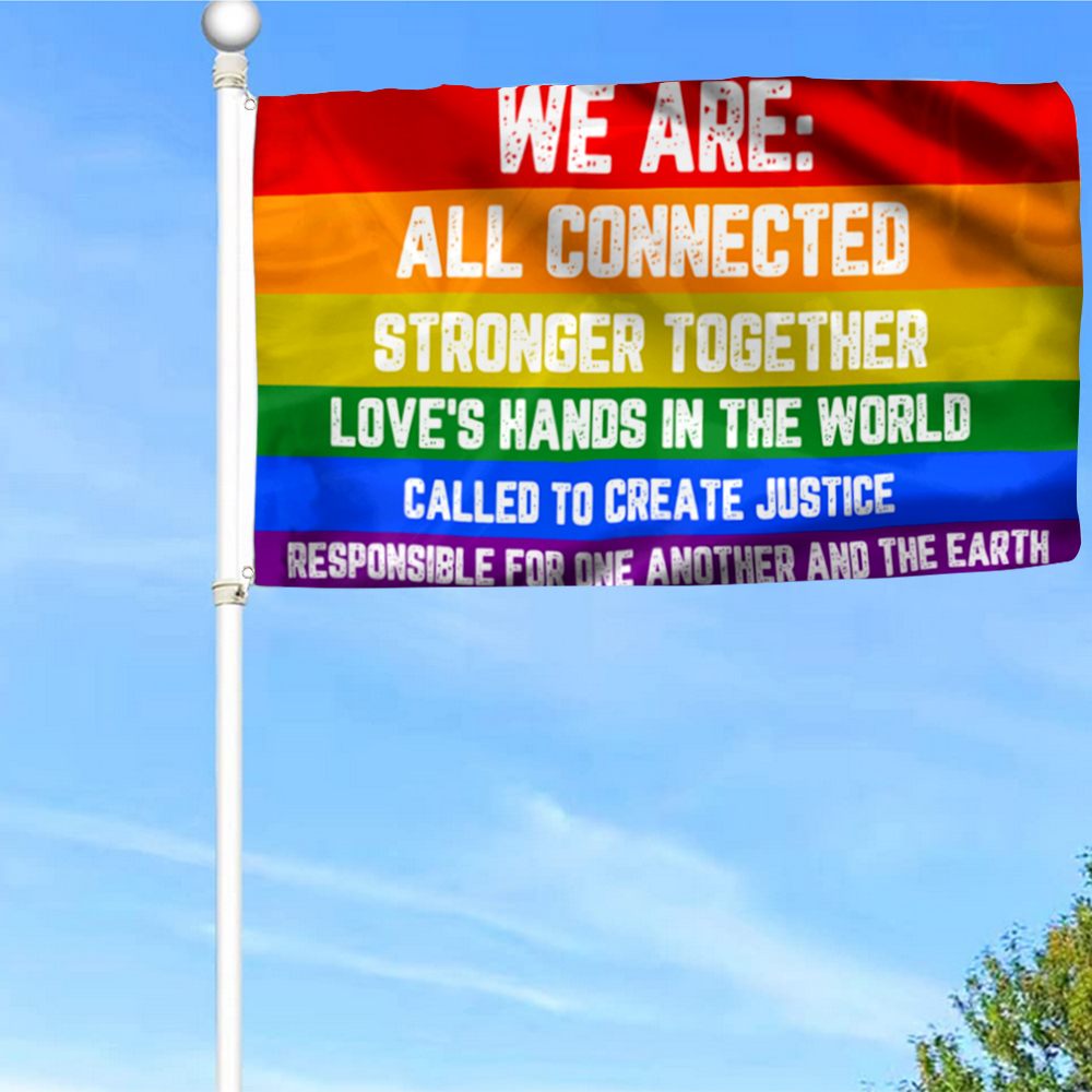 Bayyon Social Equality LGBT Rainbow Grommet Flag Banner with Grommets ...