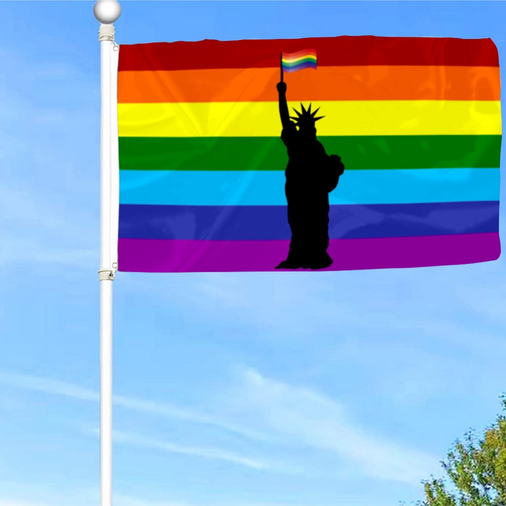 Bayyon Statue of Liberty with LGBT Flag Banner with Grommets 3x5Feet ...