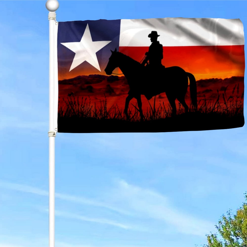 Bayyon Texas Flag Cowboy Texan Grommet Flag Banner with Grommets ...
