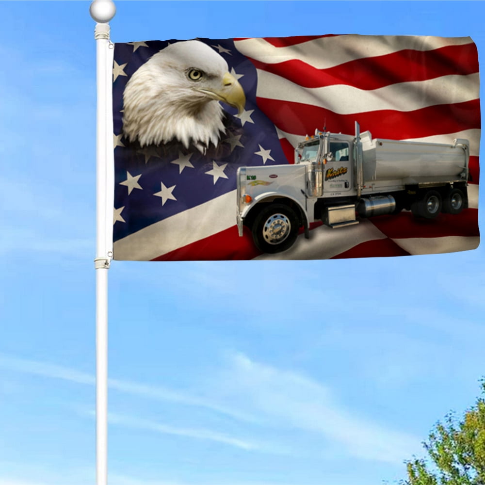Bayyon Trucker Flag Proud Dump Truck Driver Grommet Flag Banner with ...