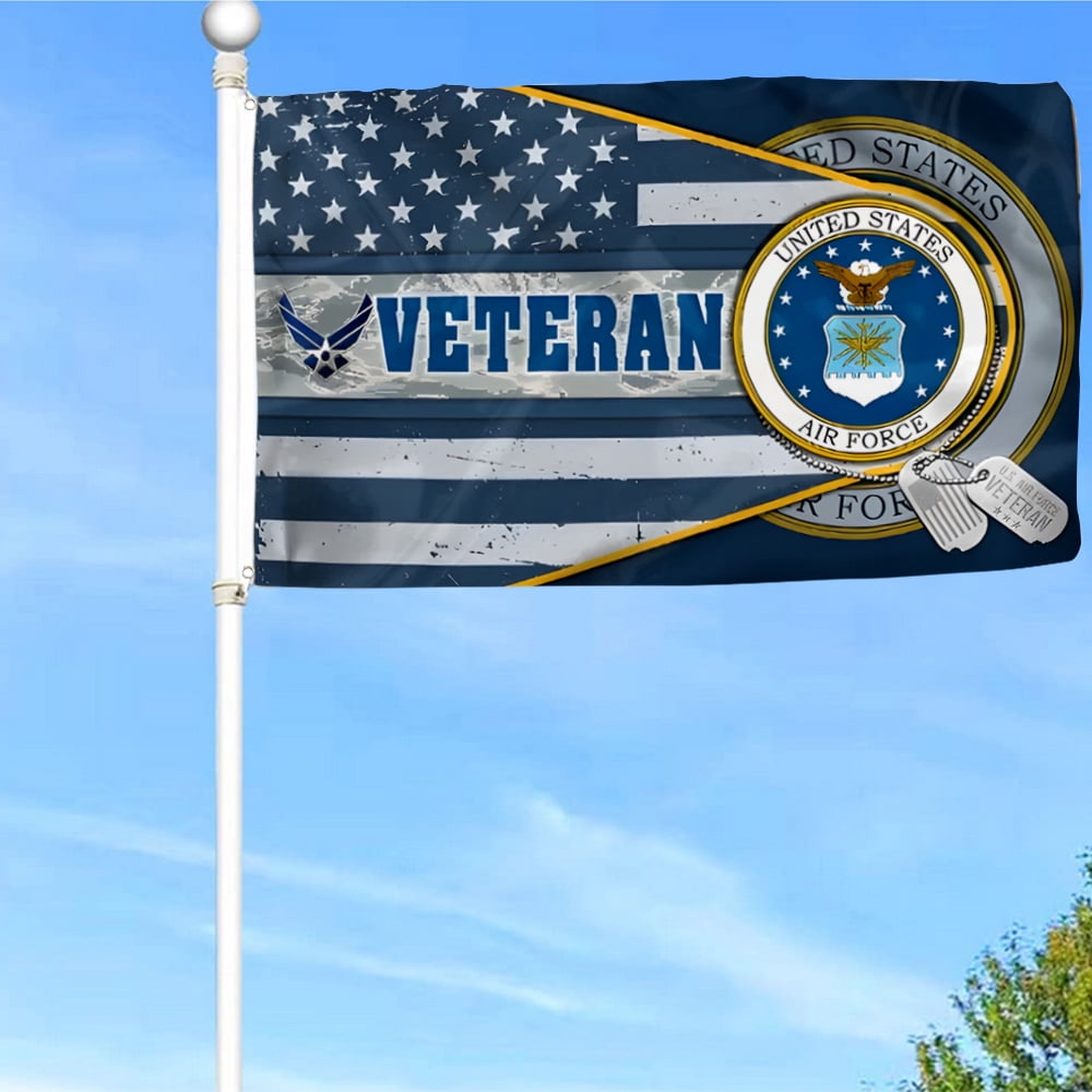 Bayyon U.S. Military Veteran Flag Banner with Grommets 3x5Feet Man cave ...