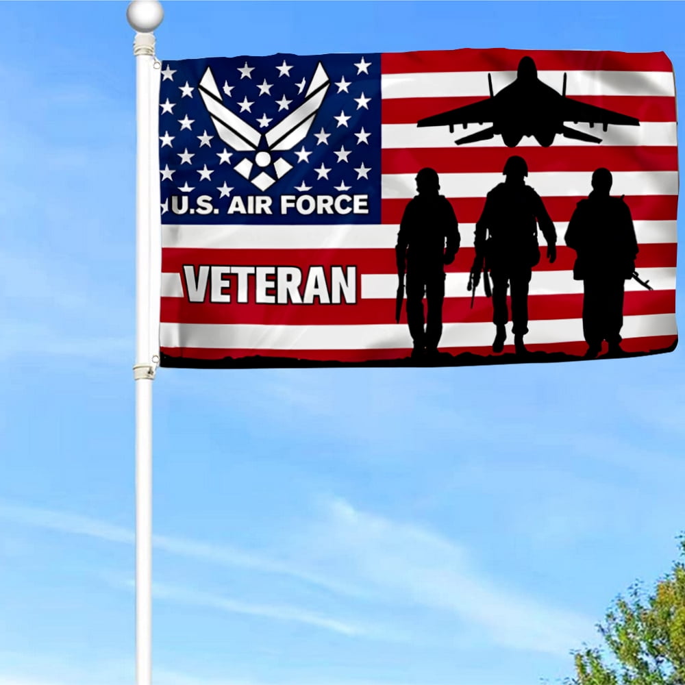 Bayyon U.S. Military Veteran Flag Banner with Grommets 3x5Feet Man cave ...