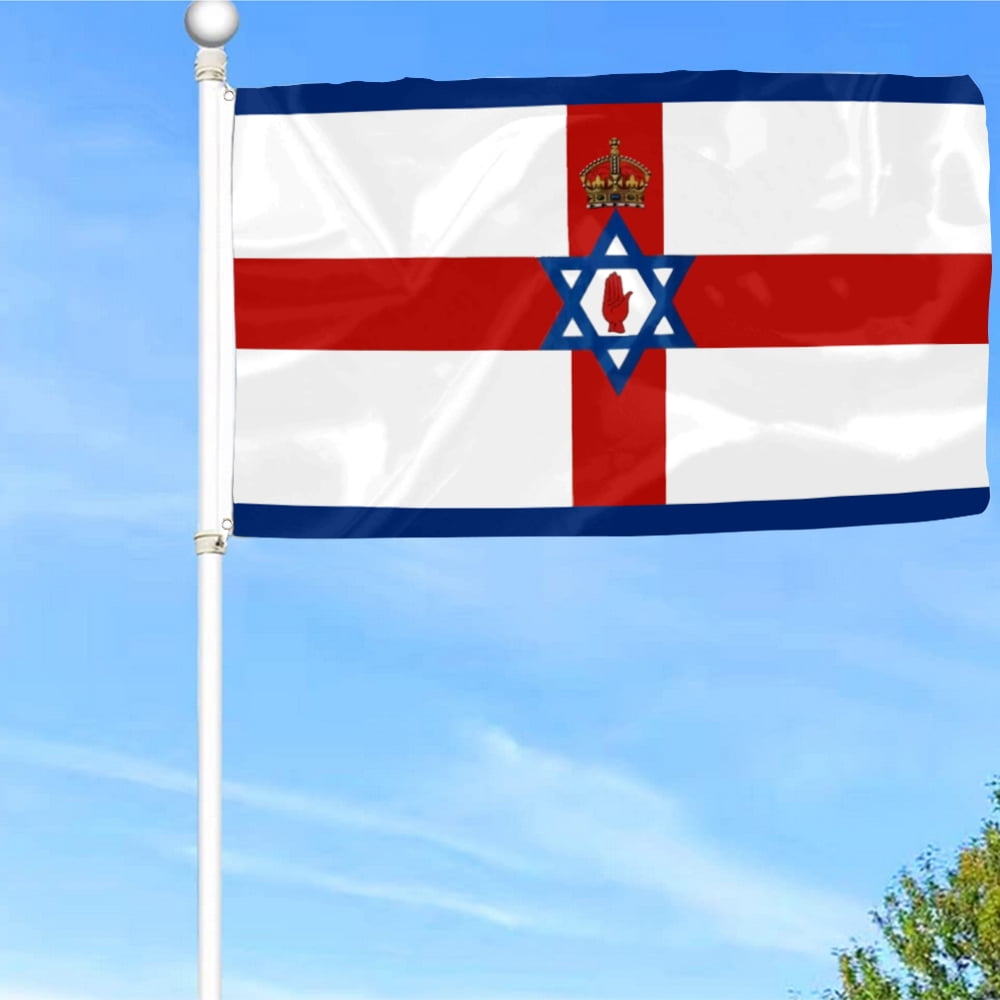 Bayyon ULSTER ISRAEL Flag Banner with Grommets 3x5Feet Man cave Decor ...