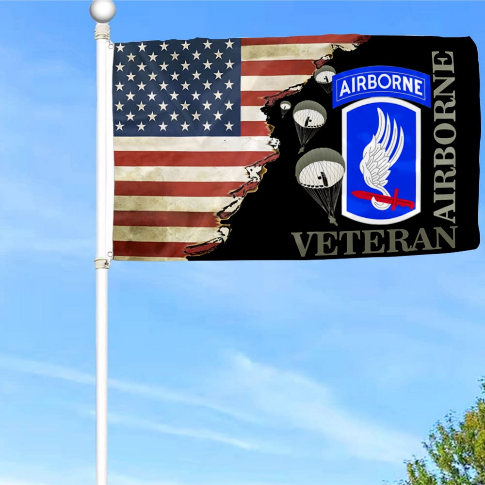 Bayyon US Military 173rd Airborne Veteran Flag Banner with Grommets ...