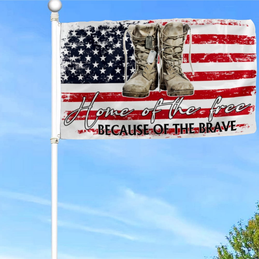 Bayyon Veterans Day Grommet Flag Home Of The Free Because Of The Brave ...
