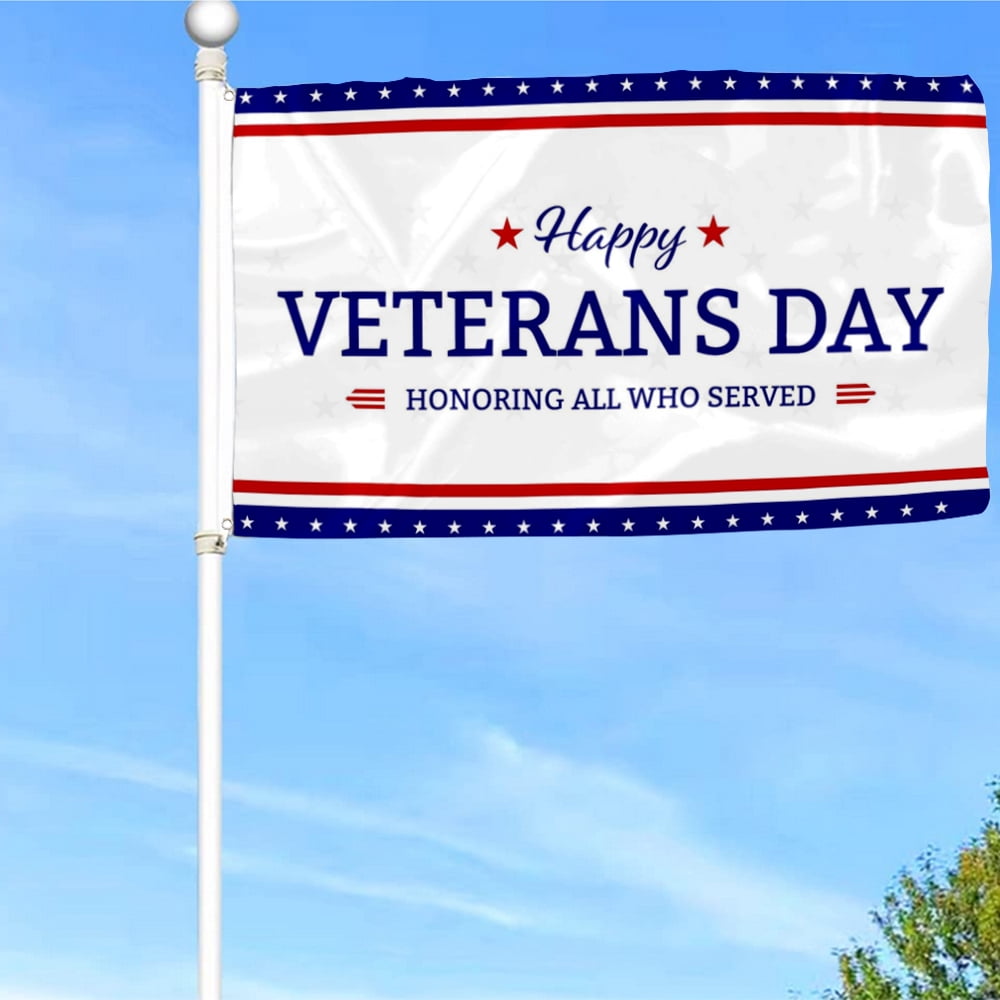 Bayyon Veterans Day, Memorial Day Flag Banner with Grommets 3x5Feet Man ...