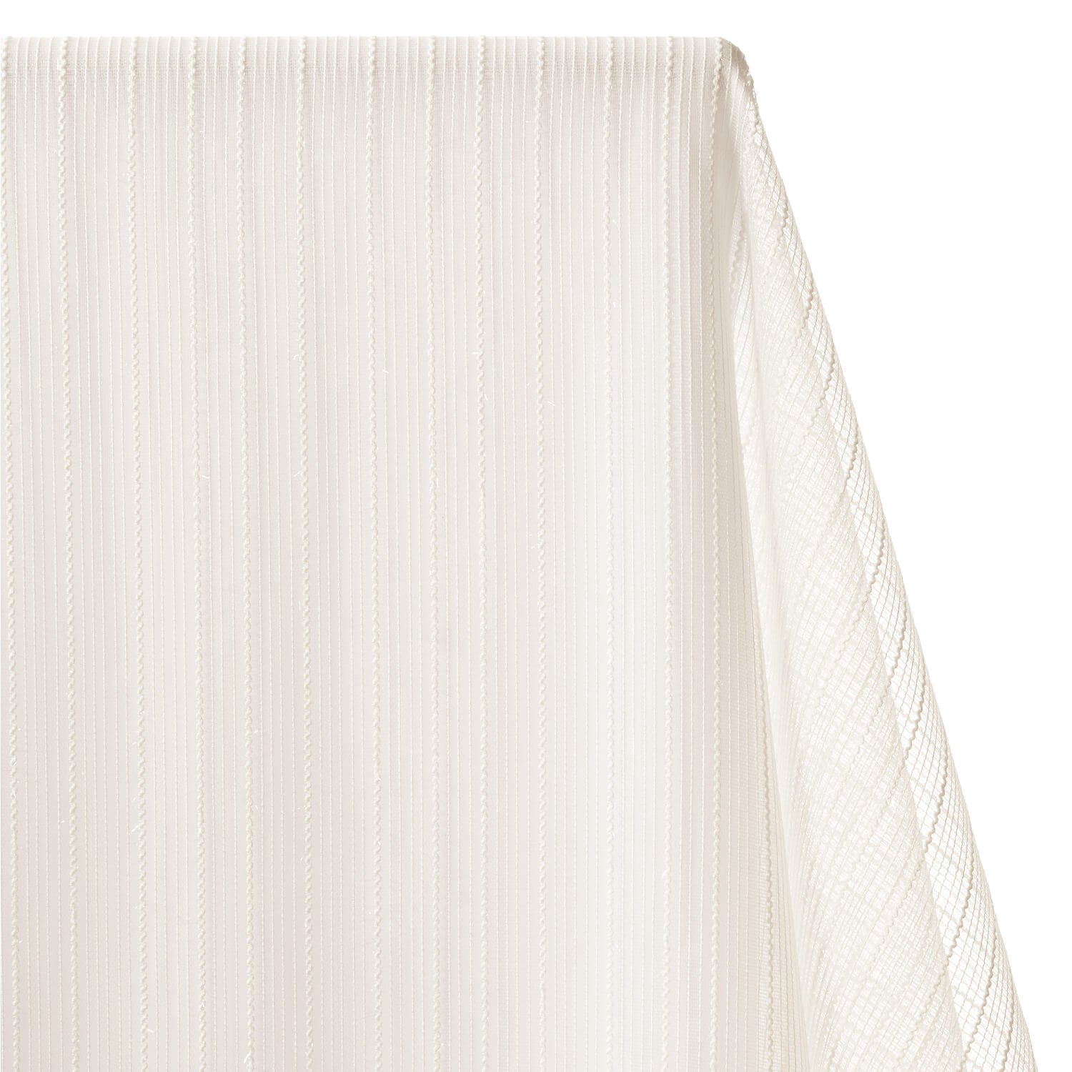 Bayzam Striped Slubbed Sheer Mesh Dobby - Off White 122" By The Yard ...