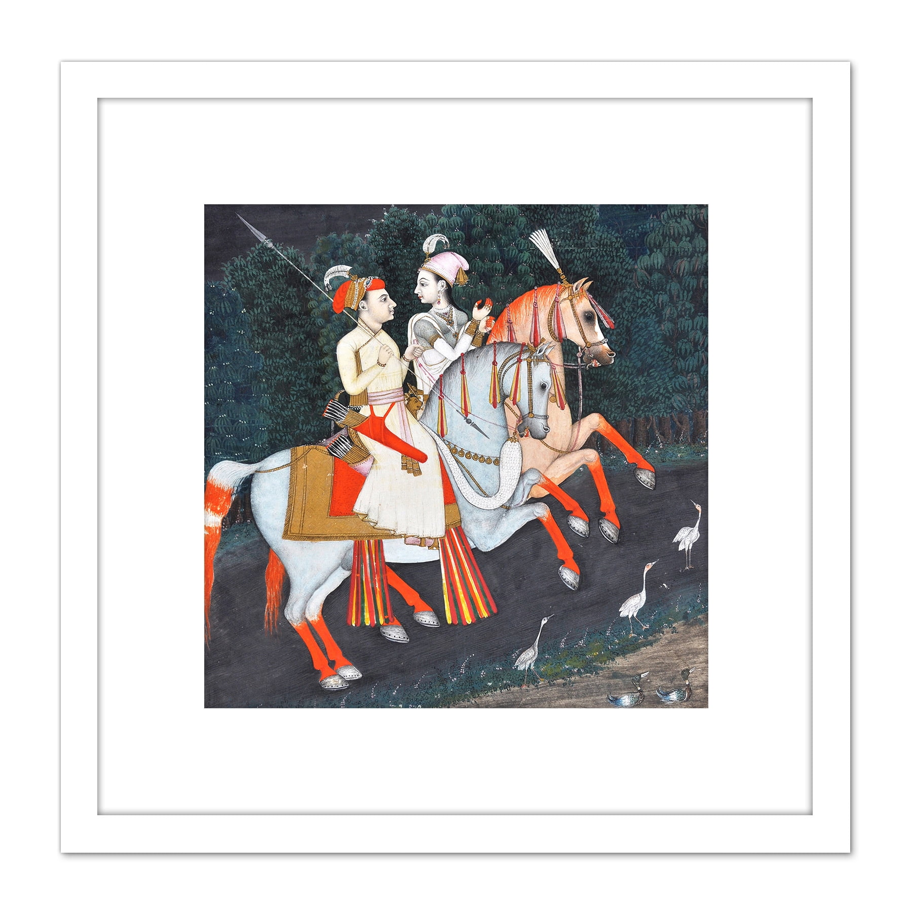 Baz Bahadur And Rani Rupmati 8X8 Inch Square Wooden Framed Wall Art ...