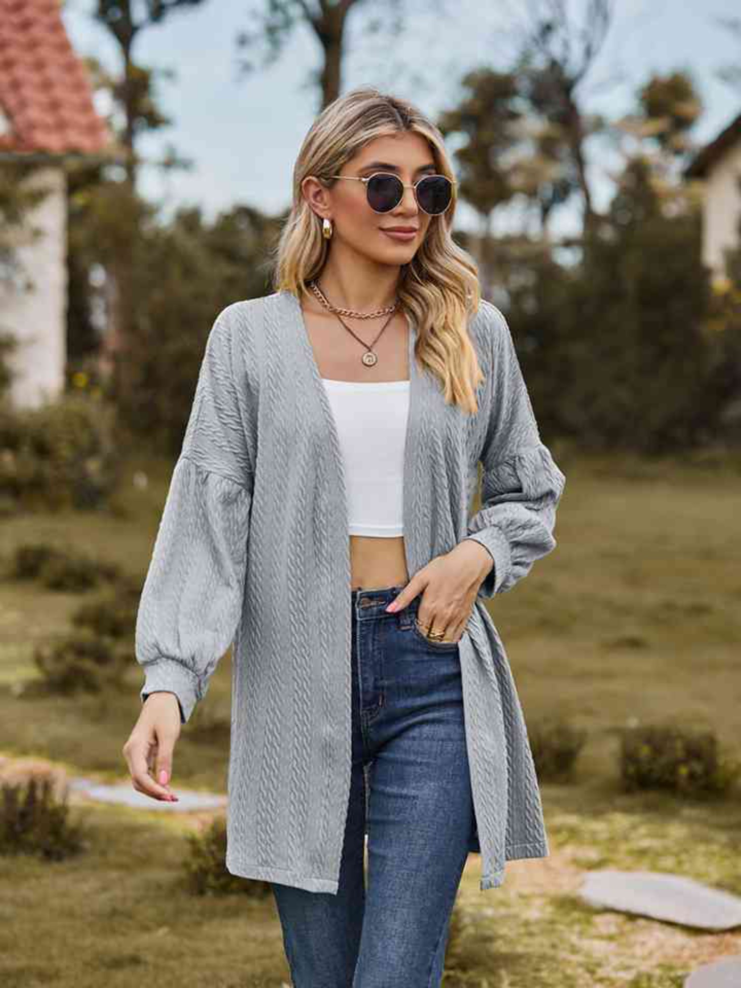 BazaarBey Open Front Longline Cardigan - Walmart.com