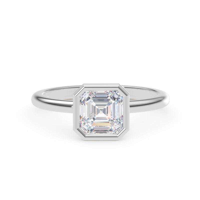Bazel Set Engagement Ring, Special Wedding Proposal Ring, 1.2 Ct ...