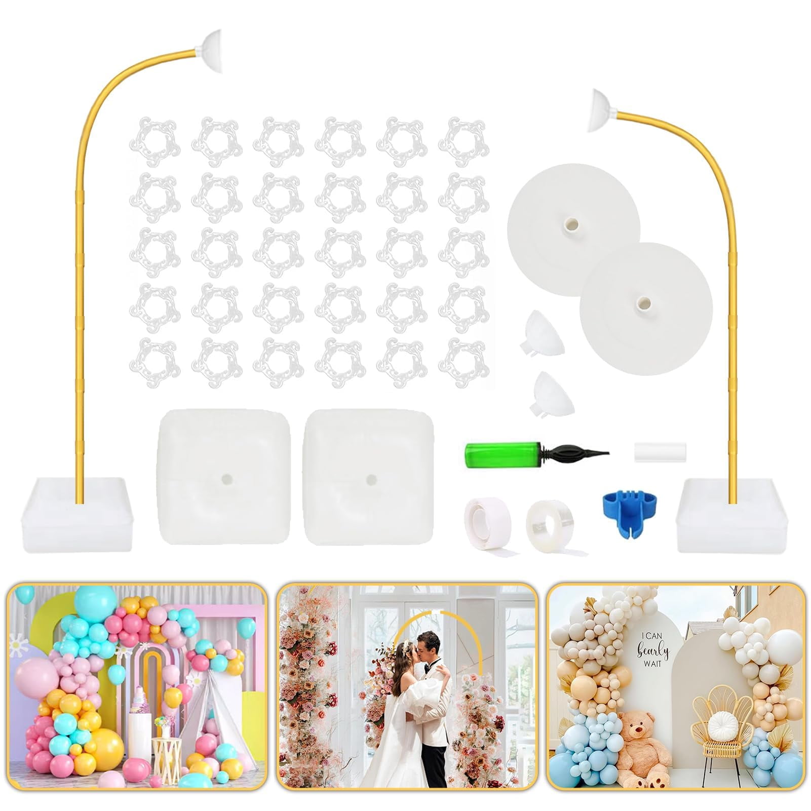 Bazen 8.2ft & 6ft Balloon Arch Kit Free Bending Half Balloon Arch Stand ...