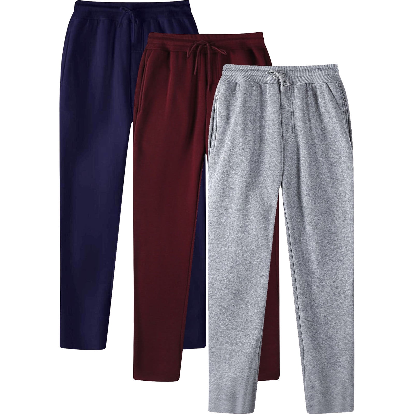 Bazeneo 3 Pack Gym Trousers Men Casual Sports Trouser with Pockets ...