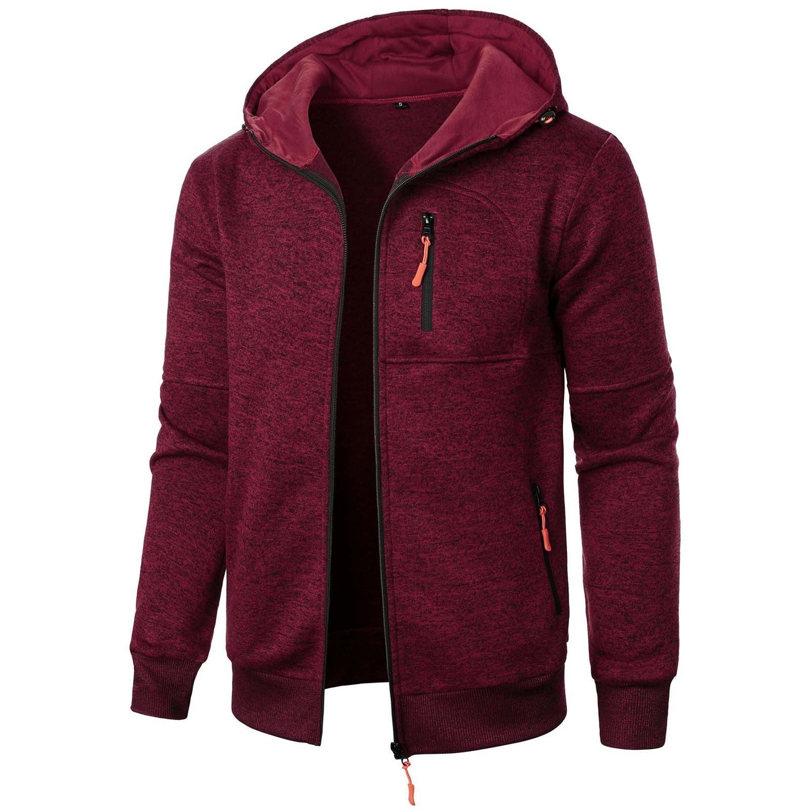 Bazeneo Men's Jackets with Hood Slim Fit Zip Pockets Sports Jacket Long ...