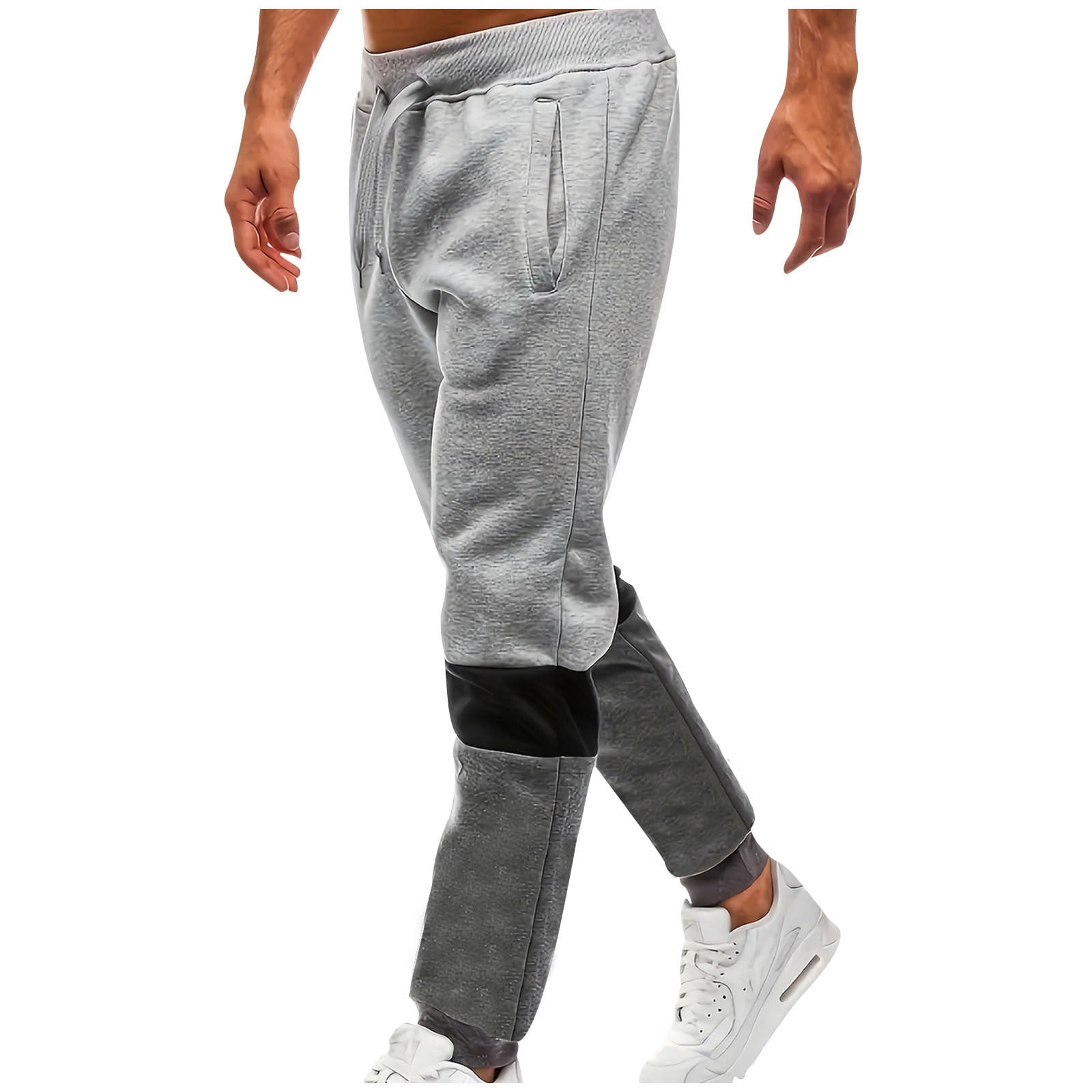 Bazeneo Mens Gym Trousers Elasticated Waist Sports Trouser Patchwork ...