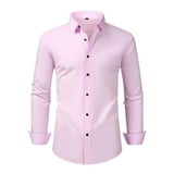 Bazeneo Mens Long Sleeve Dress Shirts Button Up Business Casual Shirts ...