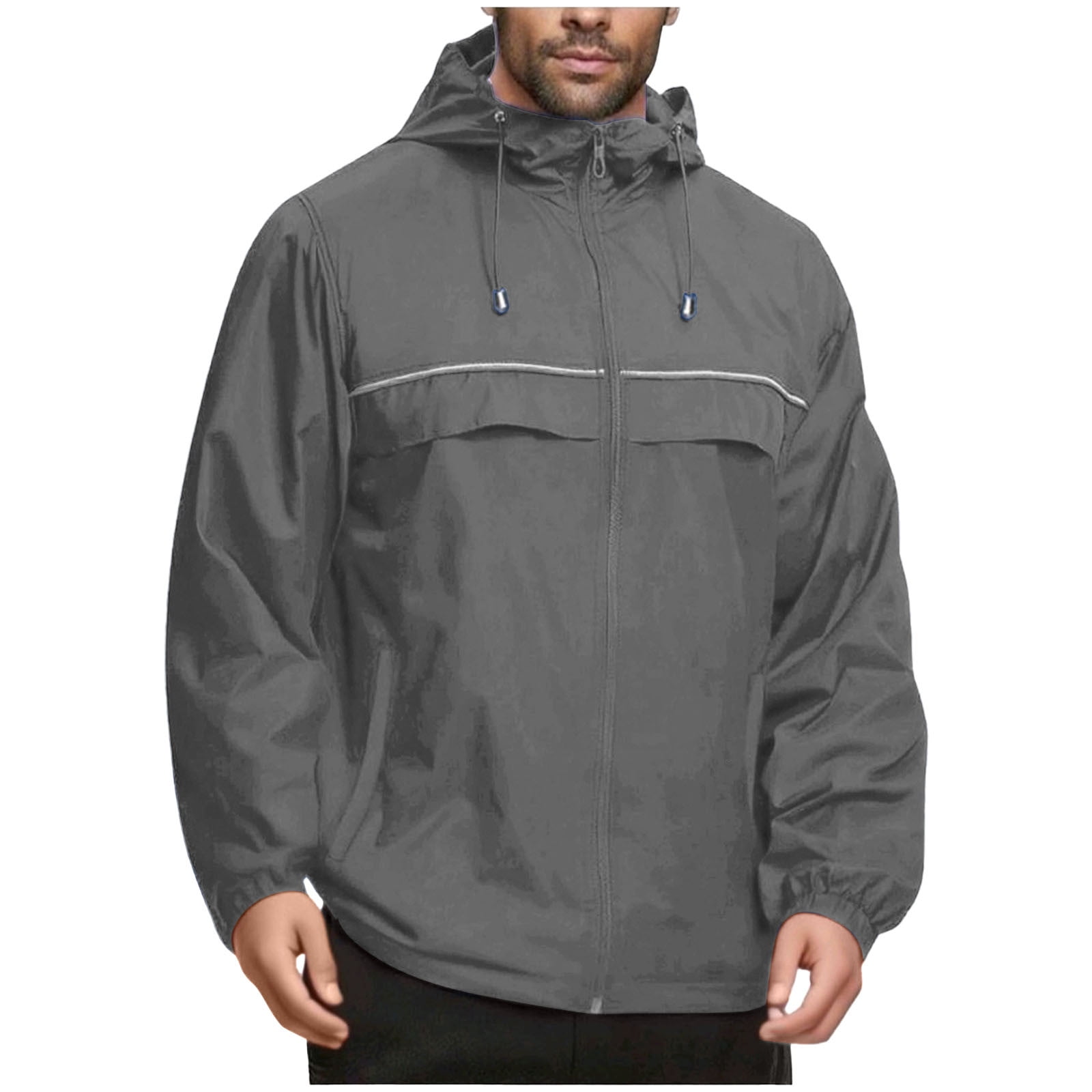Bazeneo Mens Rain Jacket Waterproof Jacket with Hood Light Relaxed Fit ...