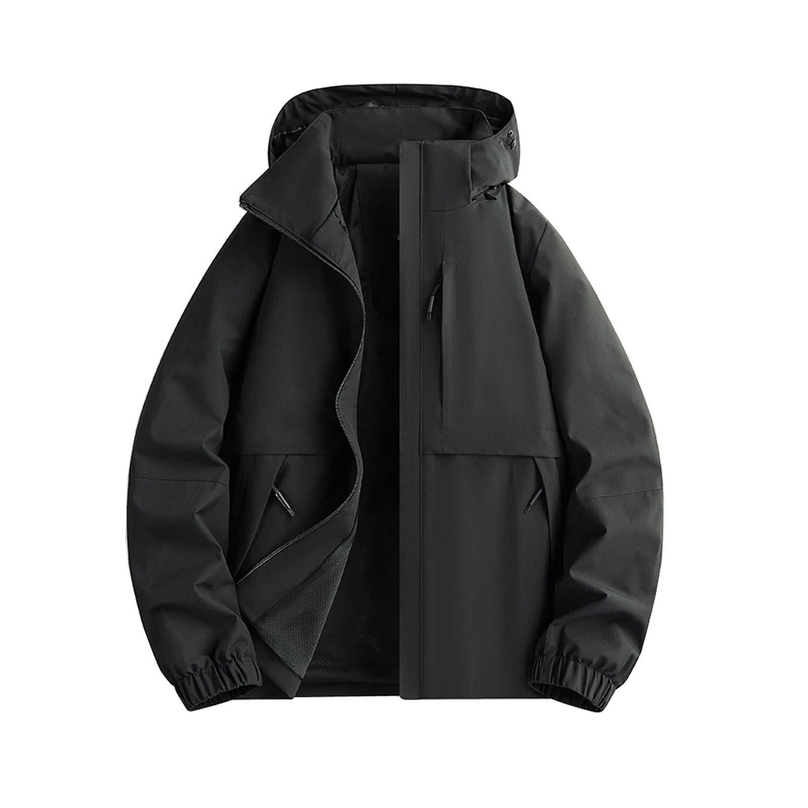 Bazeneo Mens Raincoats with Hood Waterproof Jacket for Men Colour Block ...