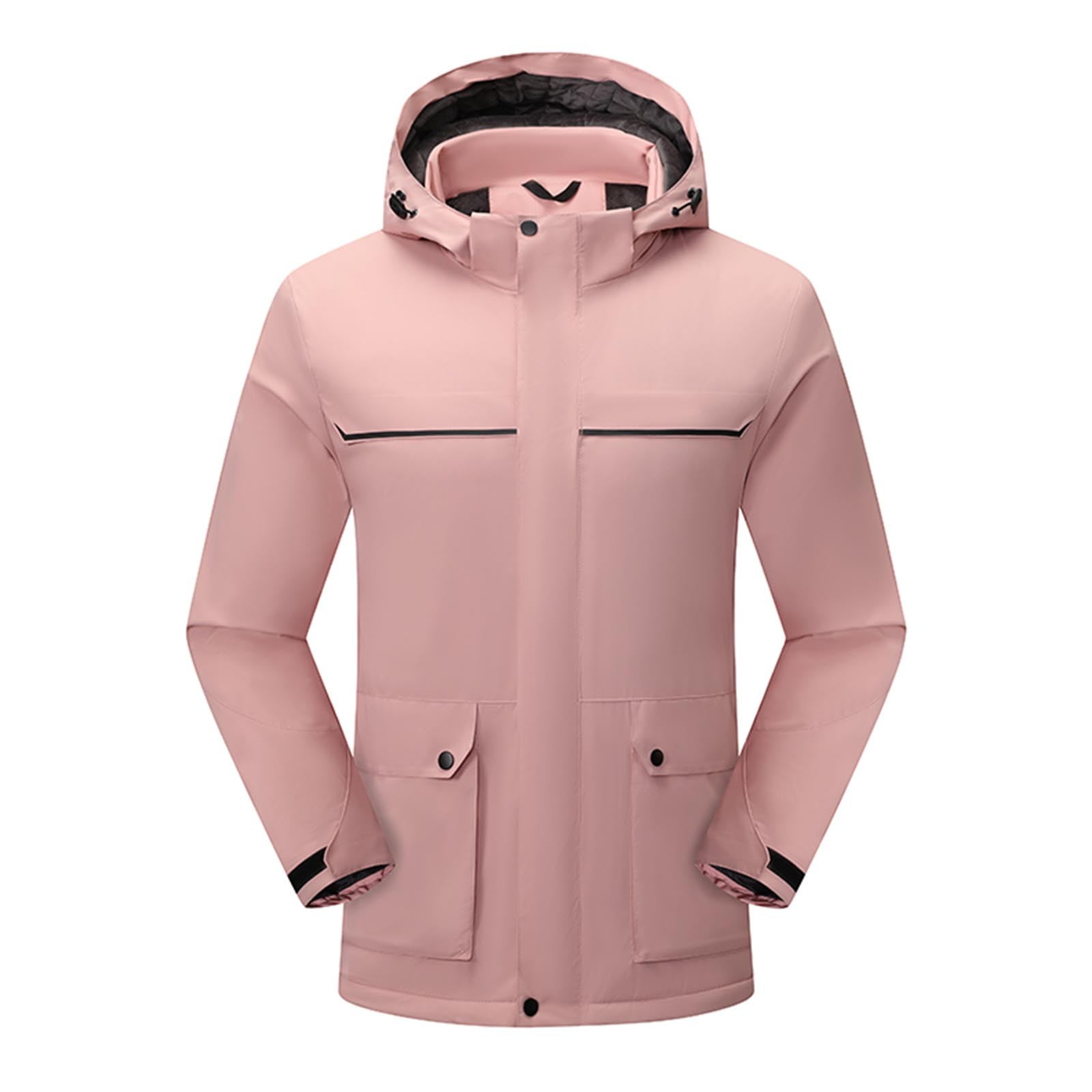 Bazeneo Mens Raincoats Winter Warm Waterproof Jacket with Hood Long ...