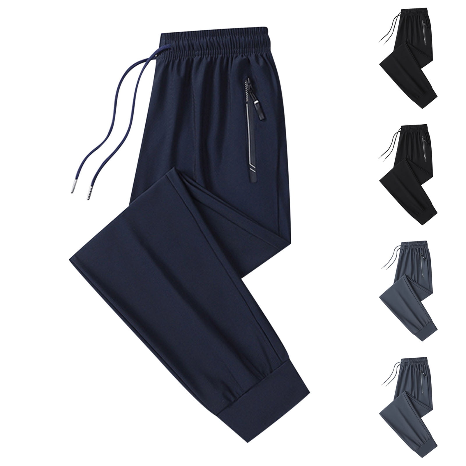 Bazeneo Mens Tracksuit Bottoms Summer Casual Ice Silk Joggers Bottom ...
