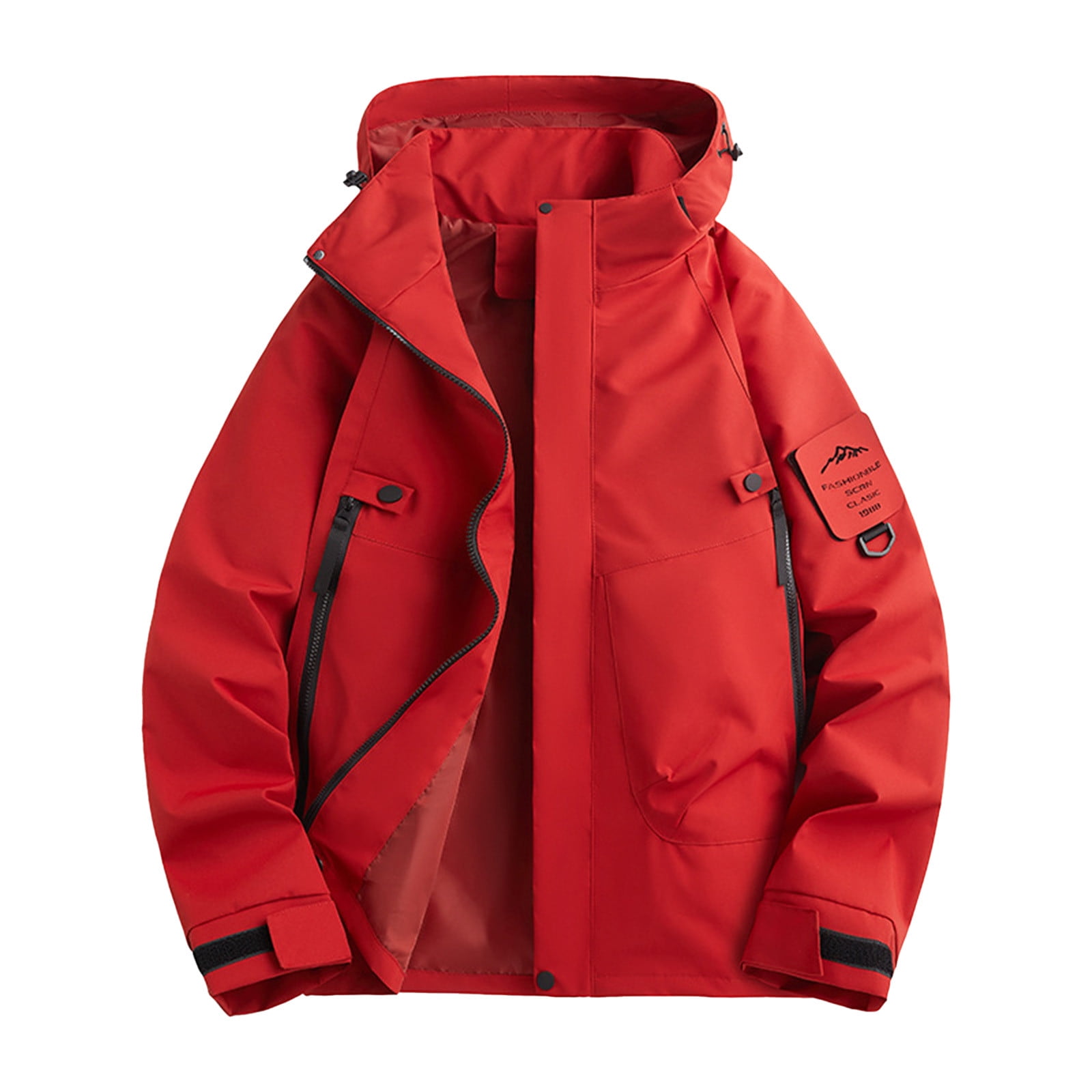 Bazeneo Mens Waterproof Jackets with Hood Loose Fit Windbreaker Jackets ...