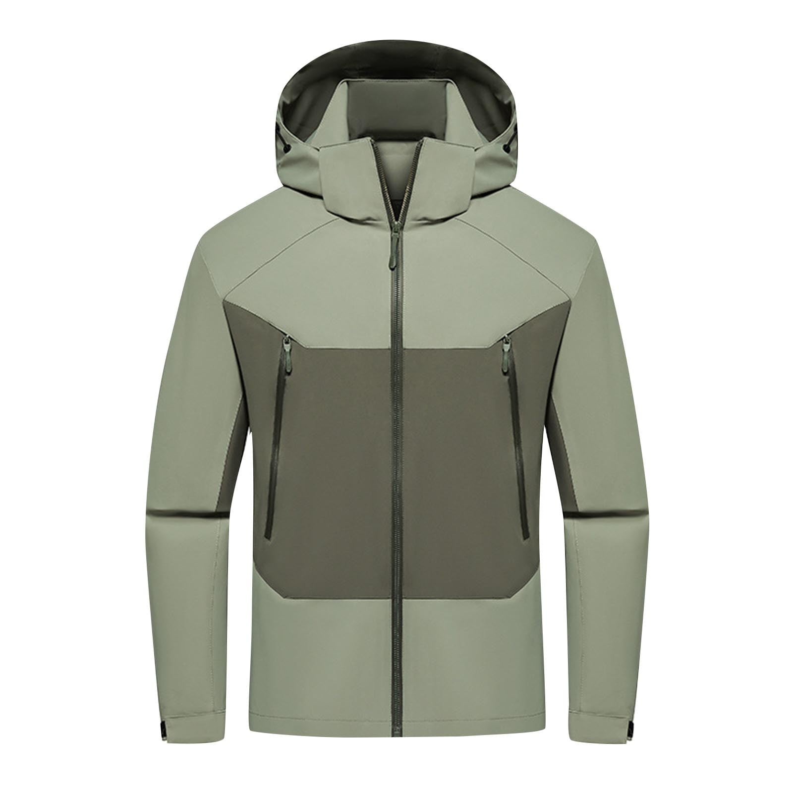 Bazeneo Mens Waterproof Jackets Large Winter Thermal Casual Jacket with ...