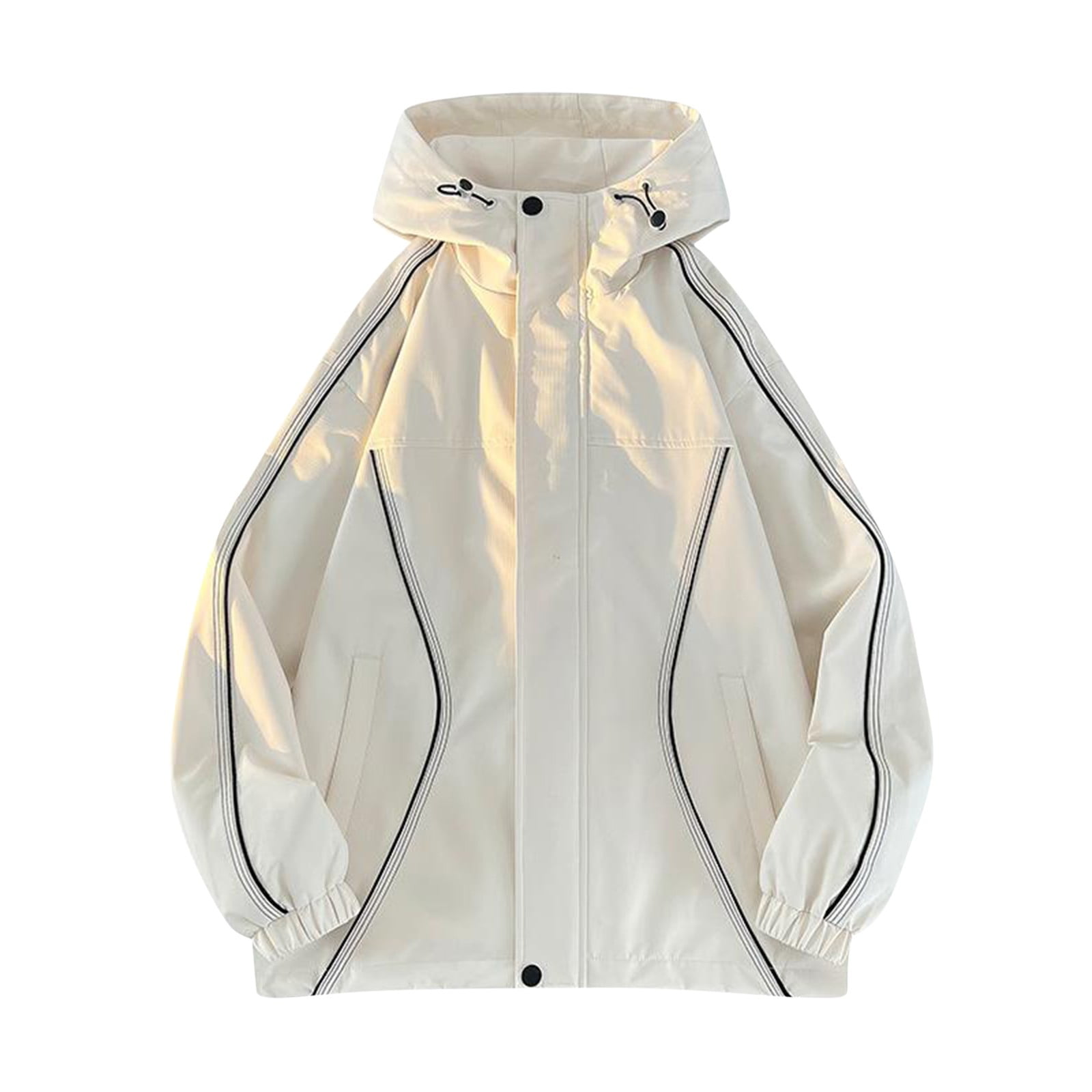 Bazeneo Mens Waterproof Jackets Lightweight Hooded Rain Jacket Loose ...