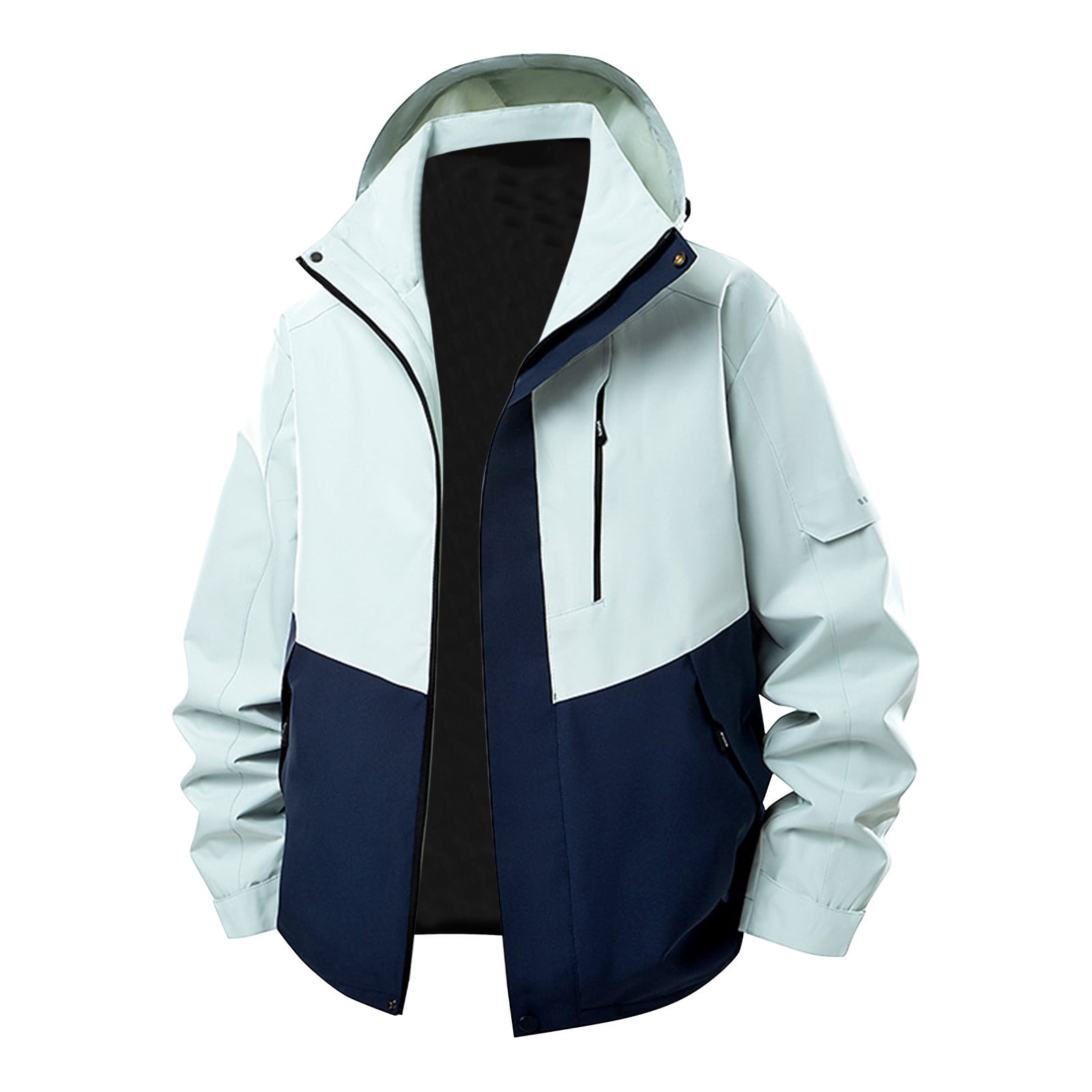 Bazeneo Mens Waterproof Jackets Relaxed Fit Rain Jacket with Hood Long ...