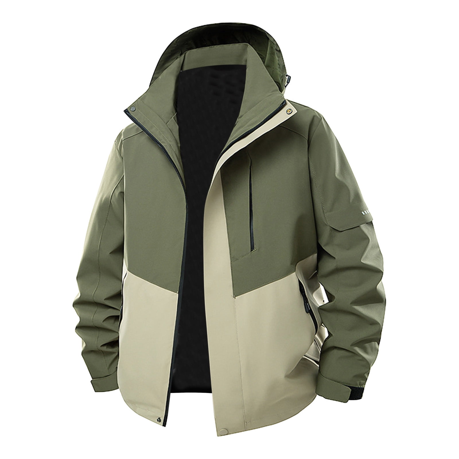 Bazeneo Mens Waterproof Jackets Relaxed Fit Rain Jacket with Hood Long ...