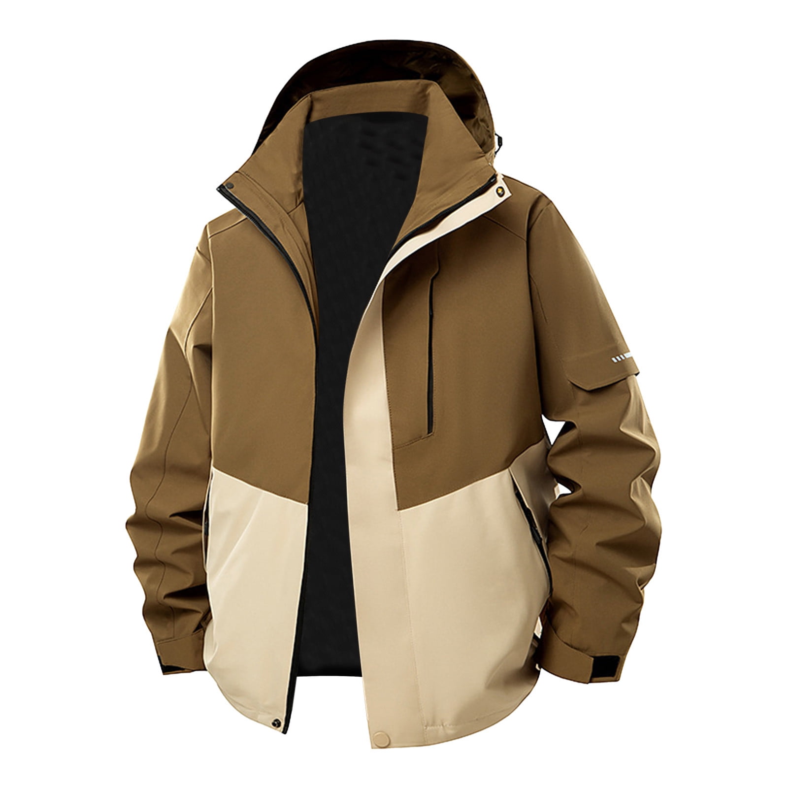 Bazeneo Mens Waterproof Jackets Relaxed Fit Rain Jacket with Hood Long ...