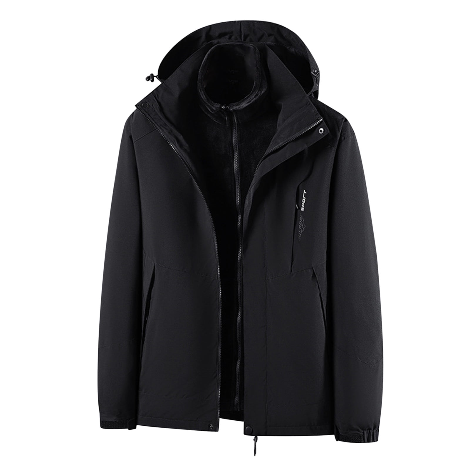 Bazeneo Mens Waterproof Jackets Winter Outdoor 3 in 1 Jackets Fleece ...
