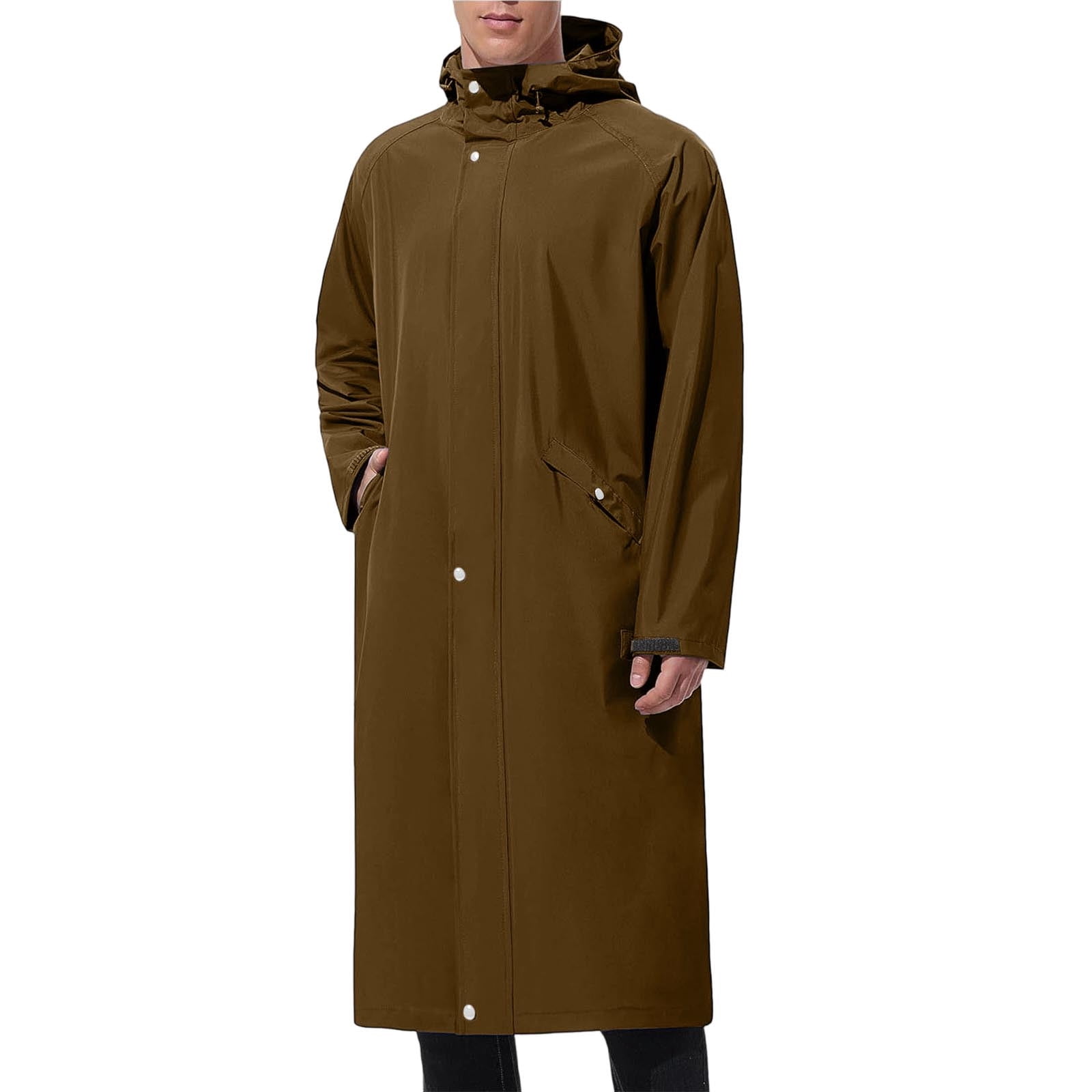 Bazeneo Packable Waterproof Jacket Mens Long Raincoats for Men Pack ...