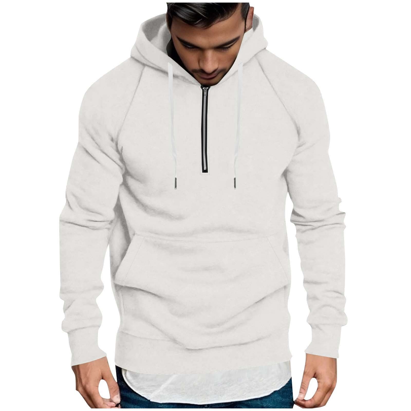 Bazeneo Quarter Zip Jumper Men Fleece Hoodies with Pocket Long Sleeve ...