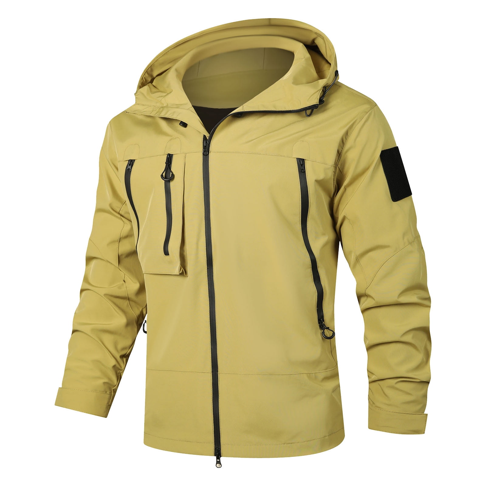 Bazeneo Waterproof Coats for Men Spring Hooded Rain Jacket Classic Fit ...