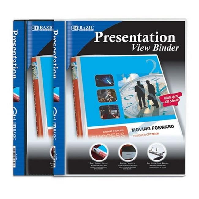 Bazic 1/2'' Poly 3-Ring Presentation View Binder w/ Pocket Case of 48 ...