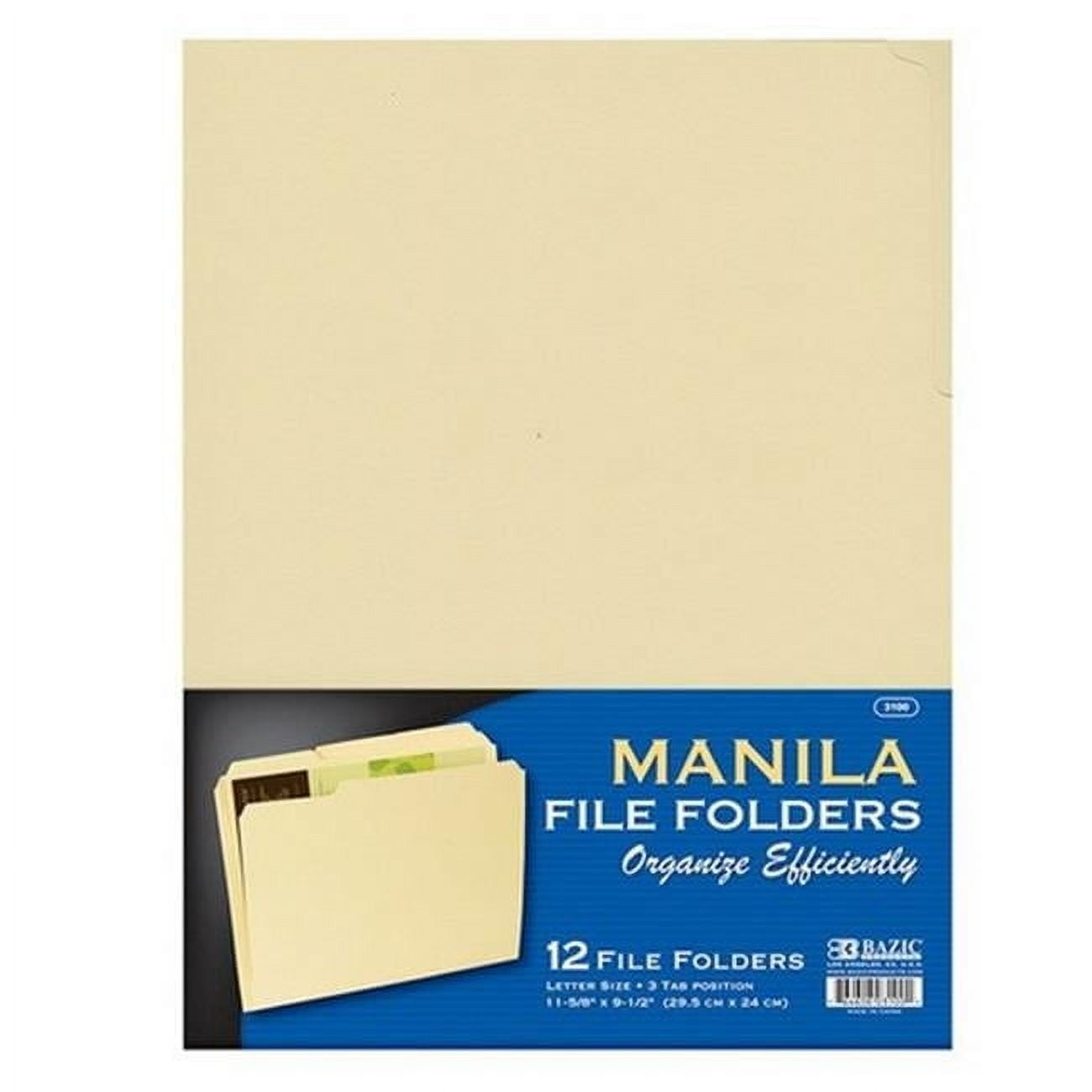 Bazic 1/3 Cut Letter Size Manila File Folder (12/Pack) Case of 48 ...