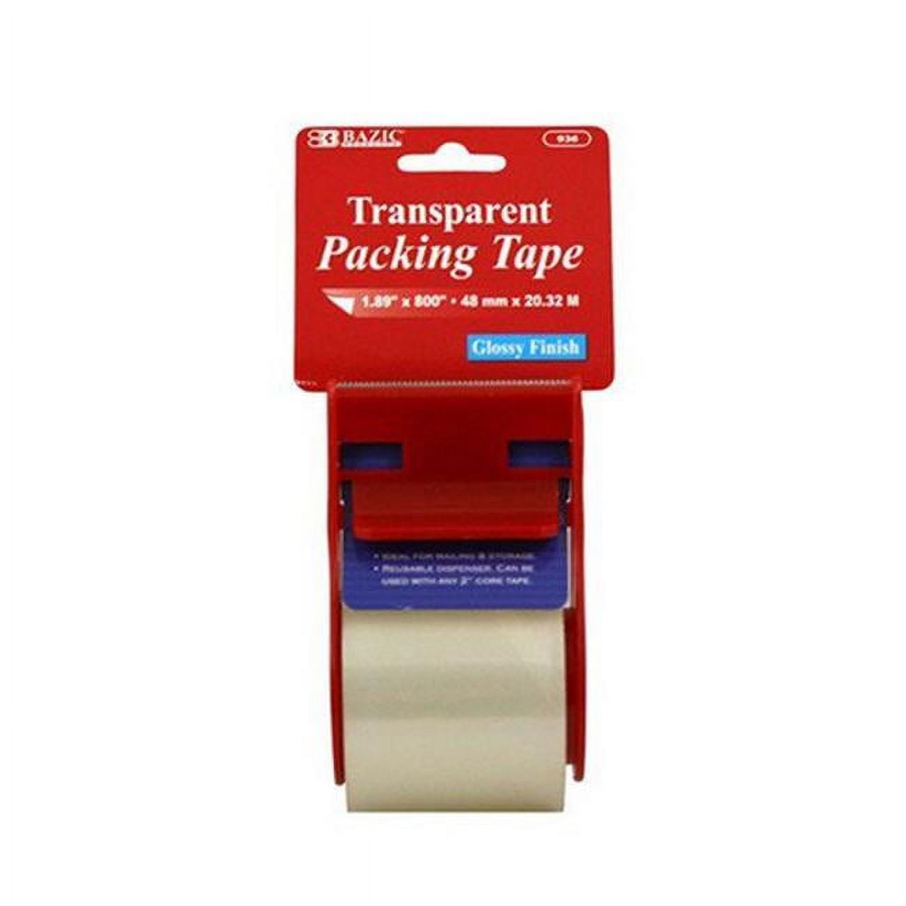 Bazic 1.88in. X 800in. Clear Packing Tape w/ Dispenser Case of 24 ...