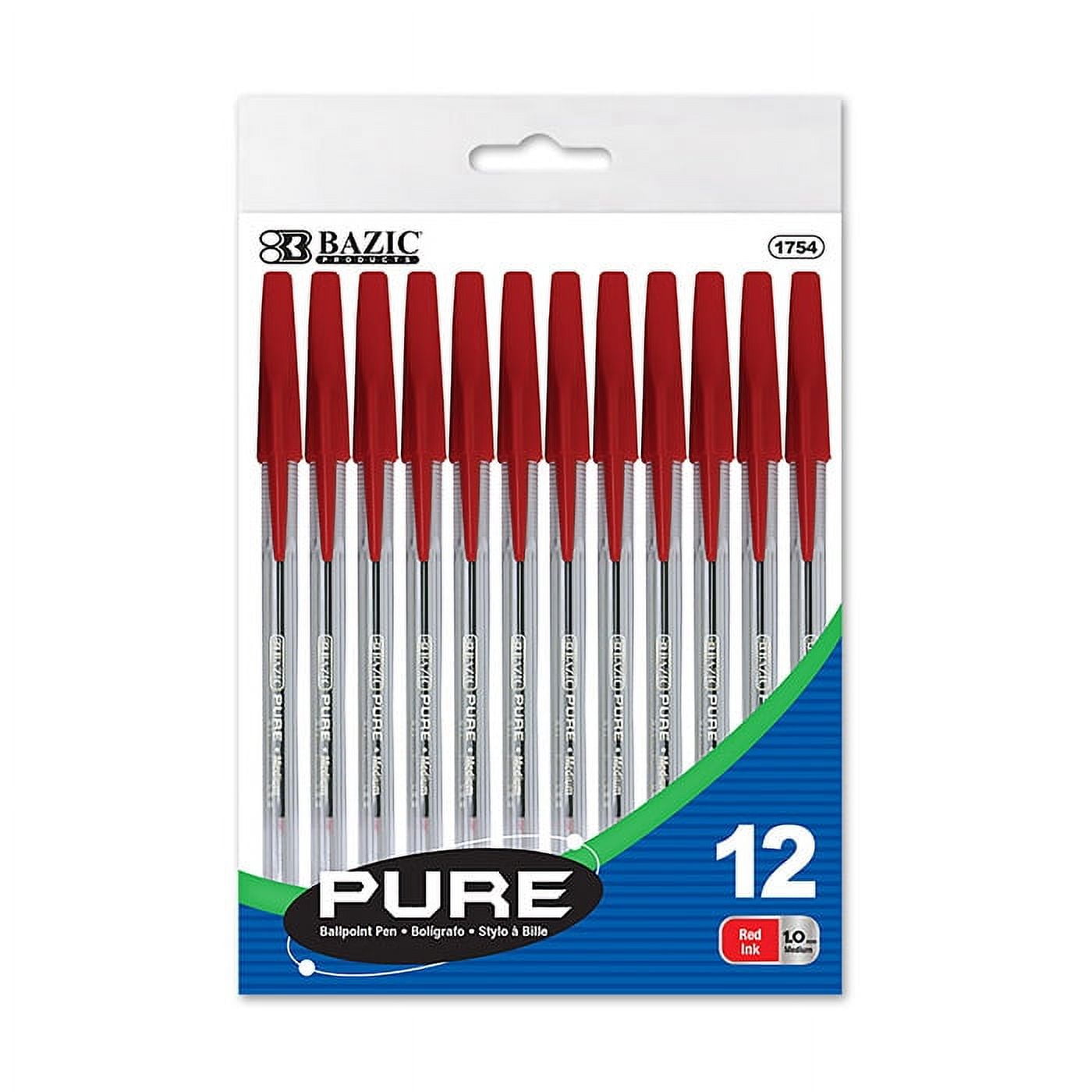 BAZIC Pure Assorted Color Stick Pen (12/Pack) - Walmart.com