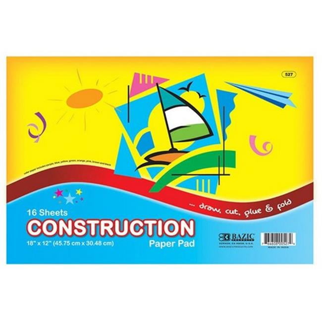 Bazic 16 Ct. 18in. X 12in. Construction Paper Pad Case of 48 - Walmart.com