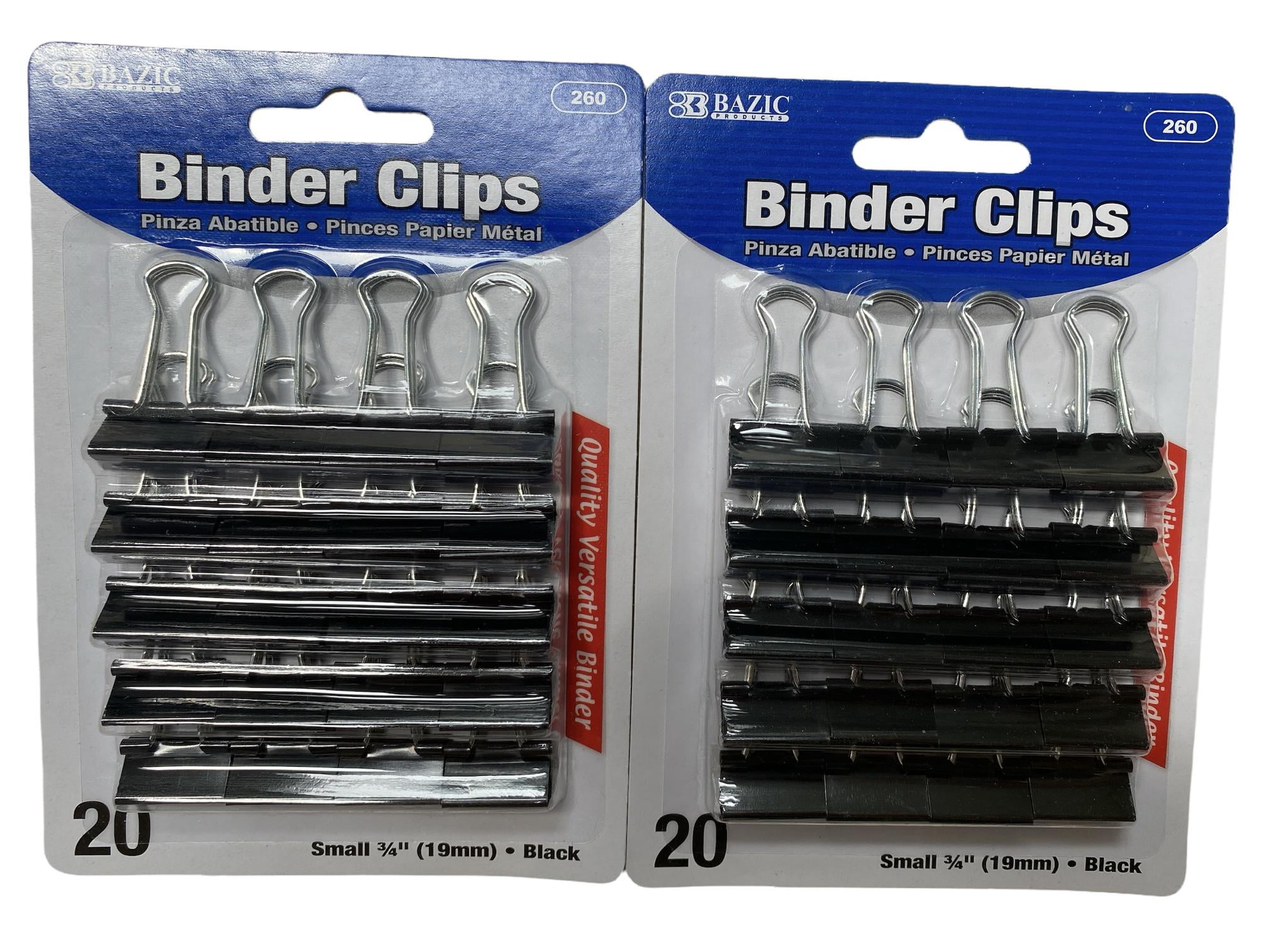 Bazic 260 Binder Clips Quality Versatile Binder 20 PC Each Small ¾” 19 ...