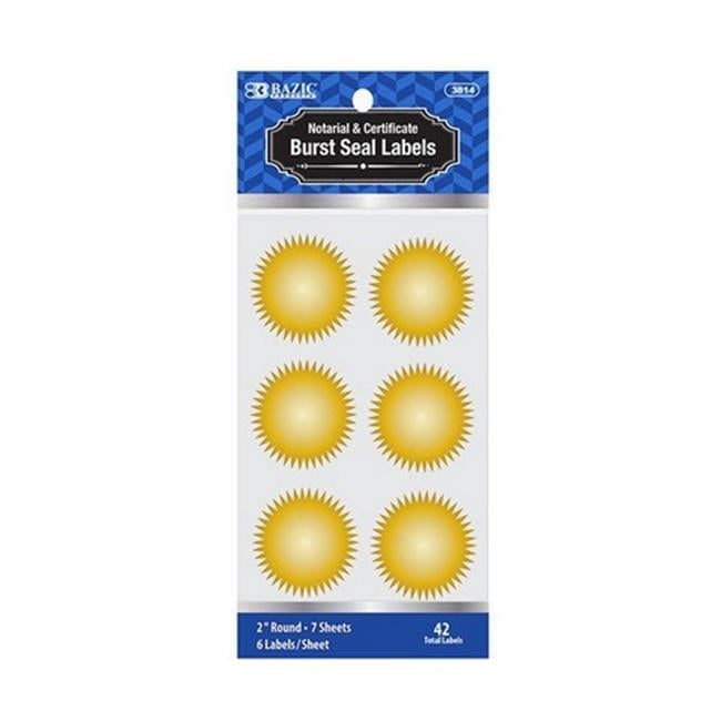 Bazic 2in. Gold Foil Notary/Certificate Seal Label - Walmart.com