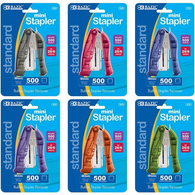 Bazic DDI Mini Stand-Up Standard Stapler with 500 Count Staples - Case ...