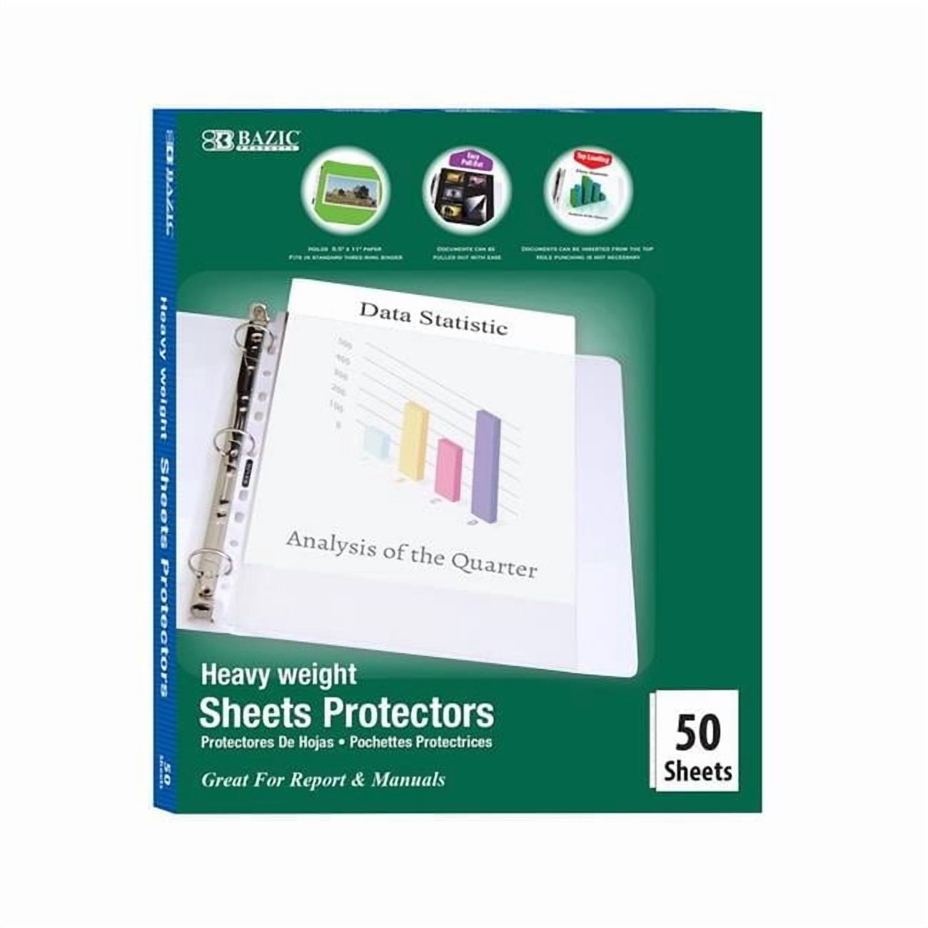 Bazic Heavy Weight Top Loading Sheet Protectors - 50 per Box - Walmart.com