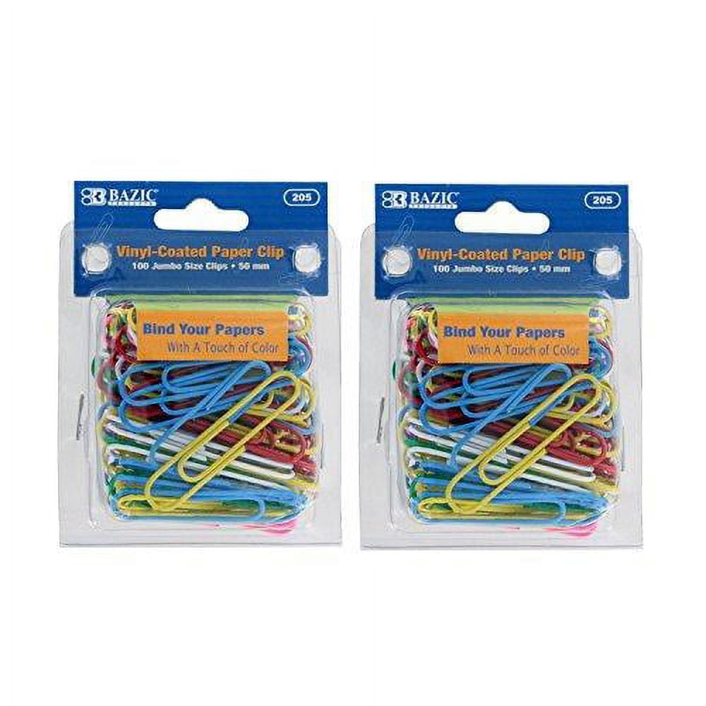 Bazic Jumbo Color Paper Clips, 50mm, Assorted Colors, Pack of 200 ...