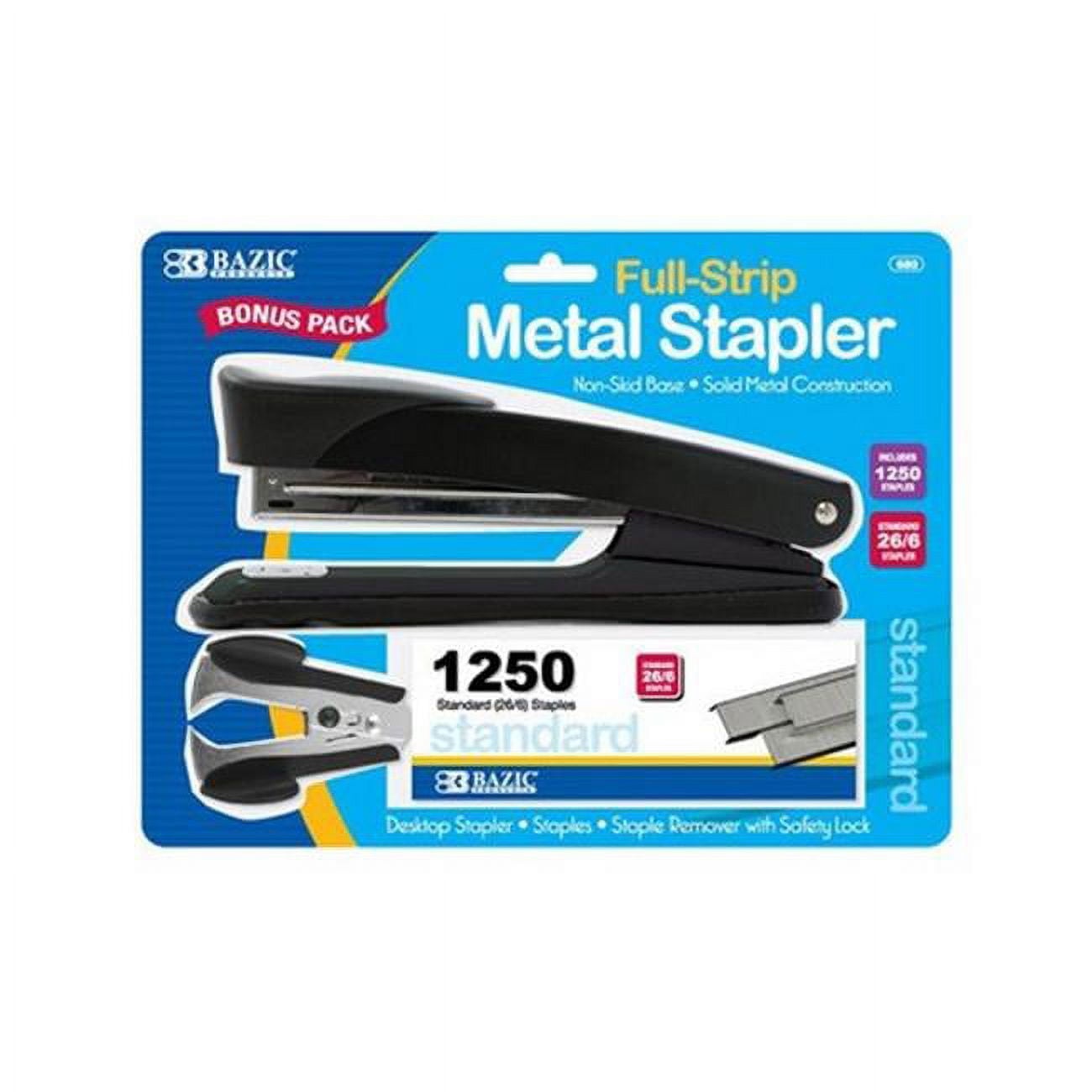 Bazic Metal Full Strip Stapler Set Case of 12 - Walmart.com
